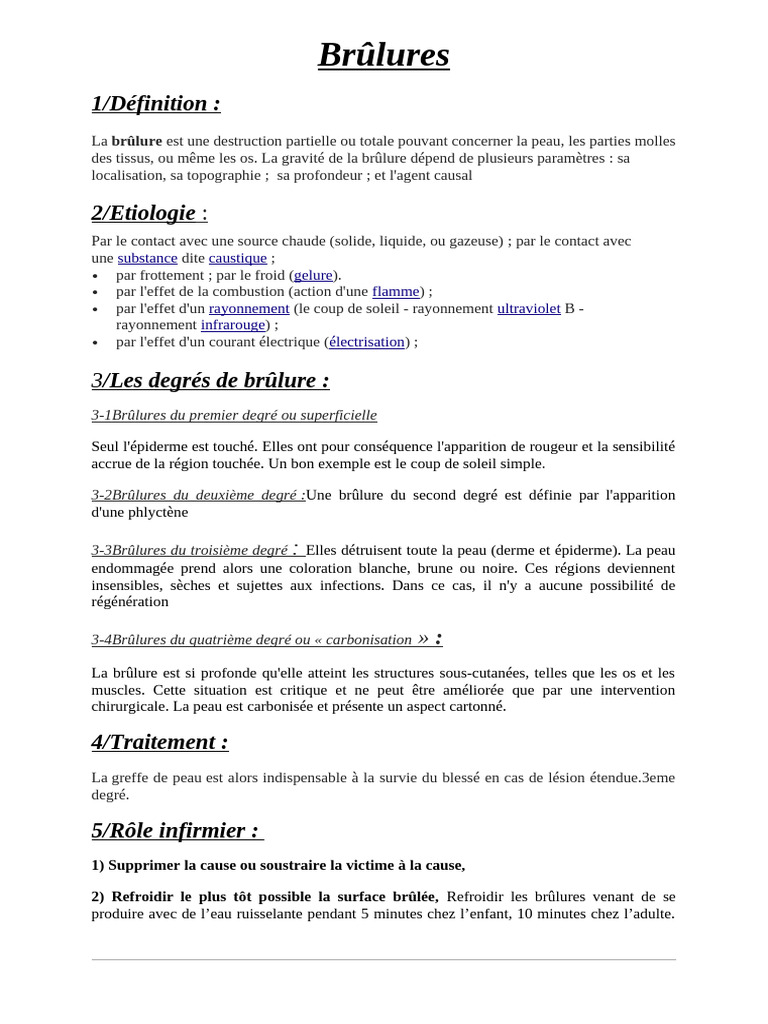 Brûlures | PDF | Brûlure | Causes de décès