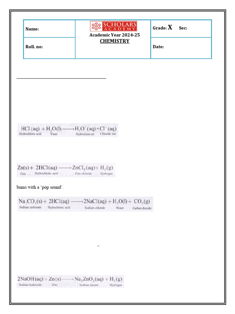 SA Gr10 Science Practicals Ch2 Properties of Acids and Bases 24-25 | PDF | Sodium Hydroxide | Acid