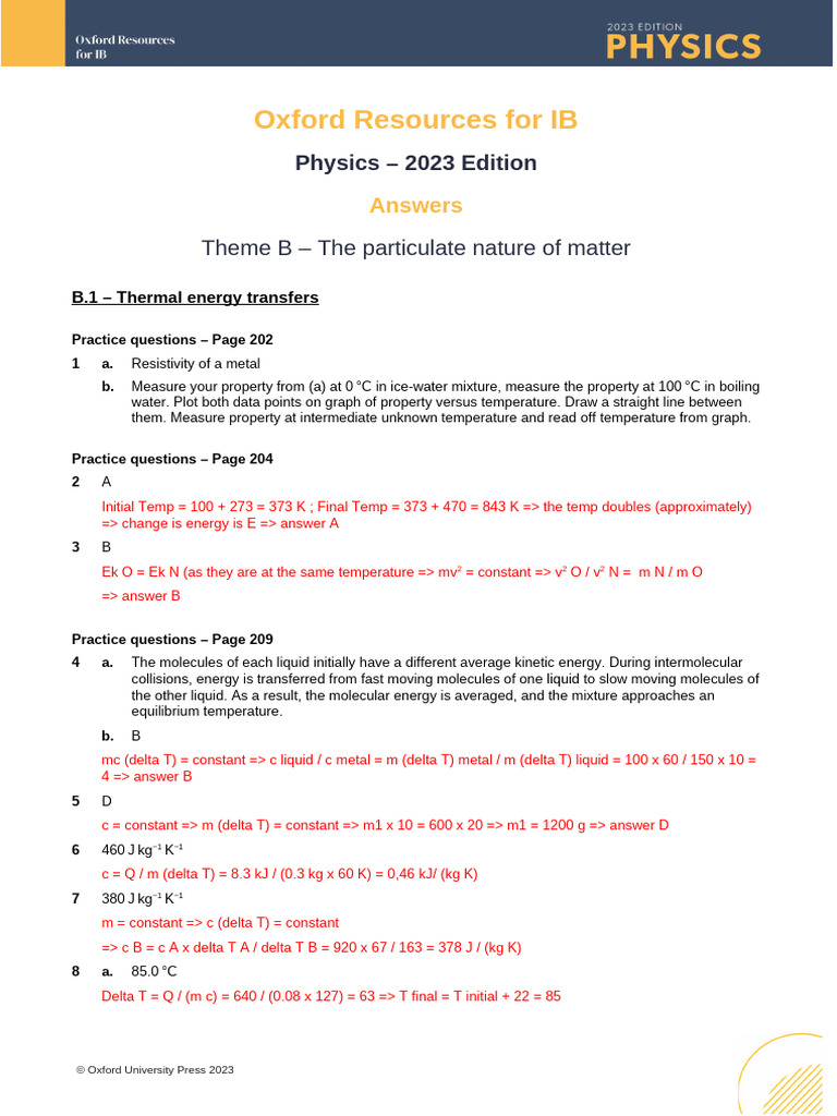 IB_Physics_Answers_ThemeB | PDF | Greenhouse Effect | Resistor