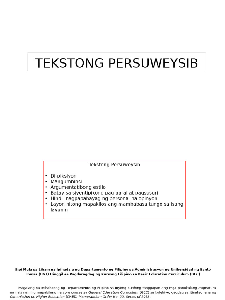 Tekstong Persuweysib | PDF