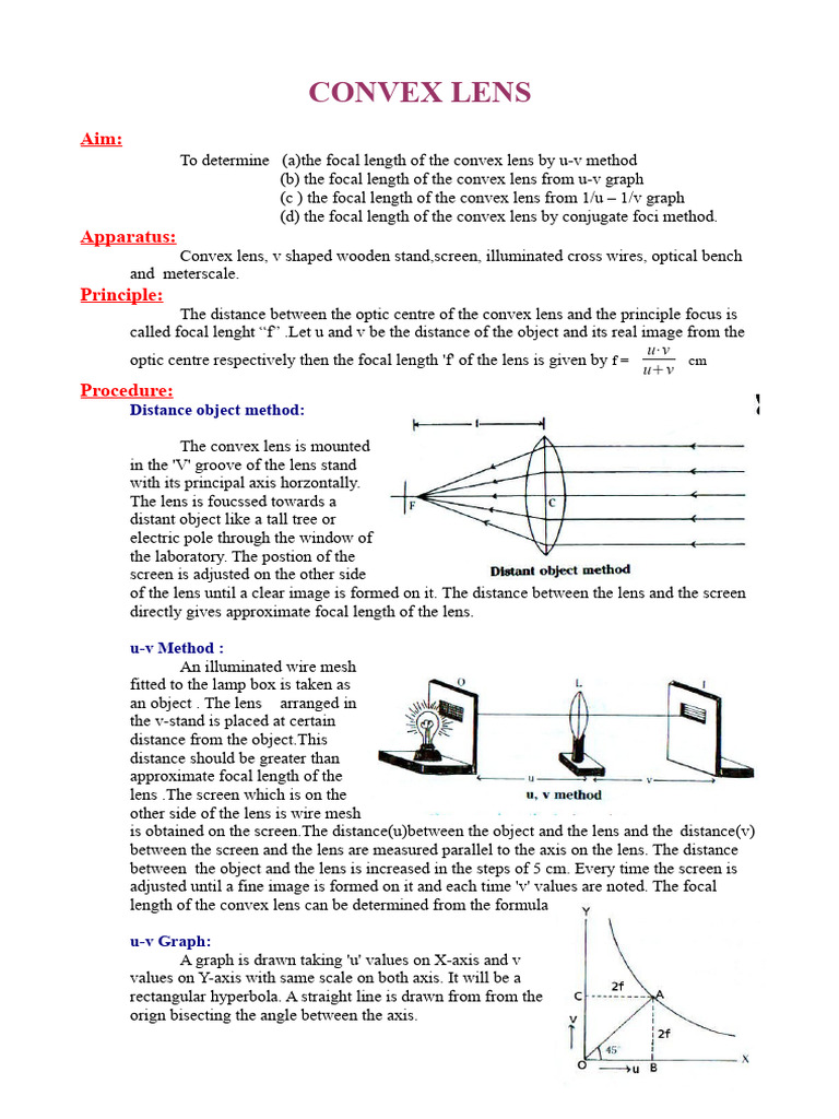 Exp_ 11 Convex Lens | PDF | Cartesian Coordinate System ...
