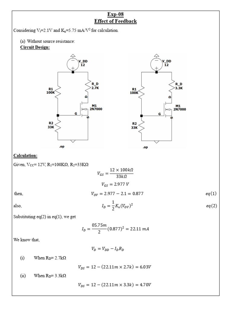 Expt-08 Effect of Feedback | PDF | Electronic Engineering | Electrical Engineering