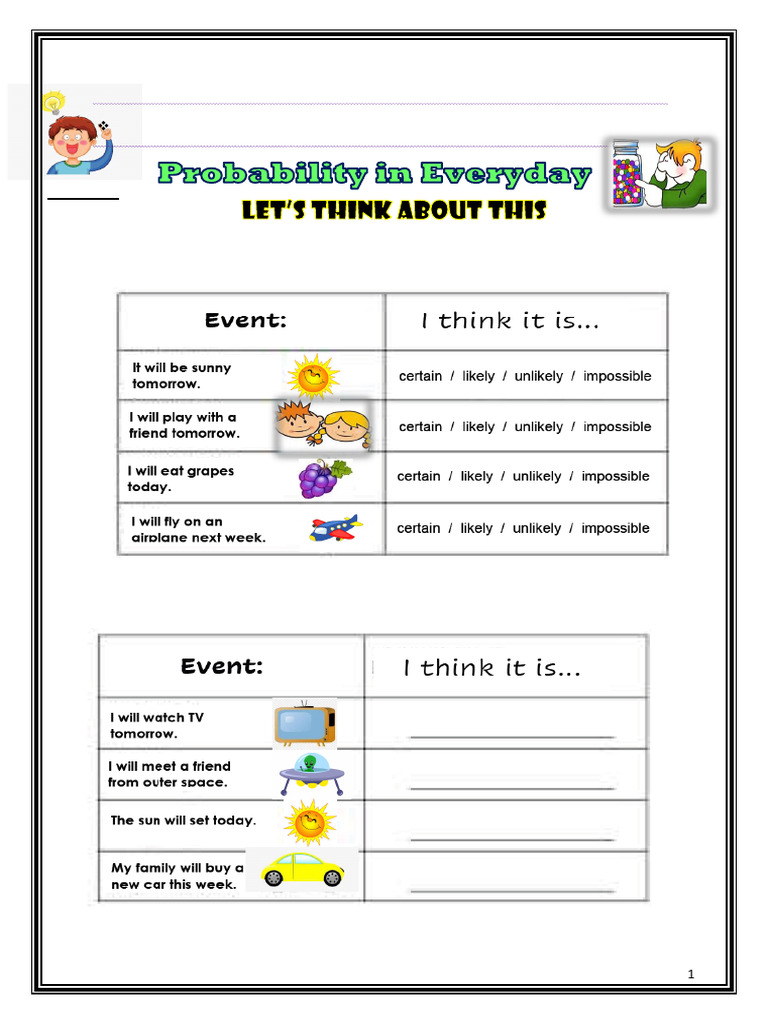 LS3 Math - Worksheets - (Law of Probability) | PDF | Odds