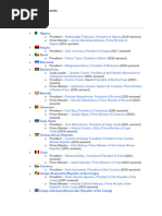 Current Heads of State 2025 List | PDF | Heads Of State | Government ...