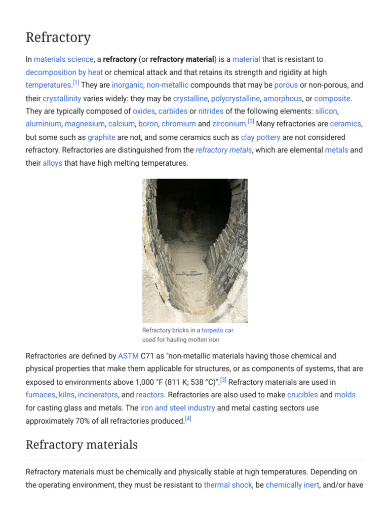 Refractory | PDF | Refractory | Physical Sciences