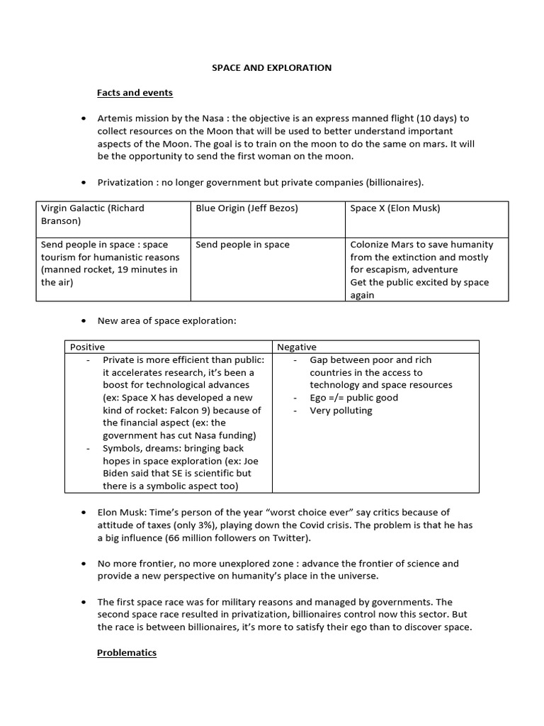 Future of Space Exploration: Privatization Impact | PDF | Space ...