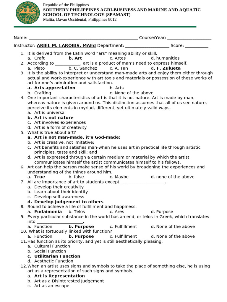 ART-APPRECIATION-LET-REVIEW | PDF | Aesthetics | Abstract Art