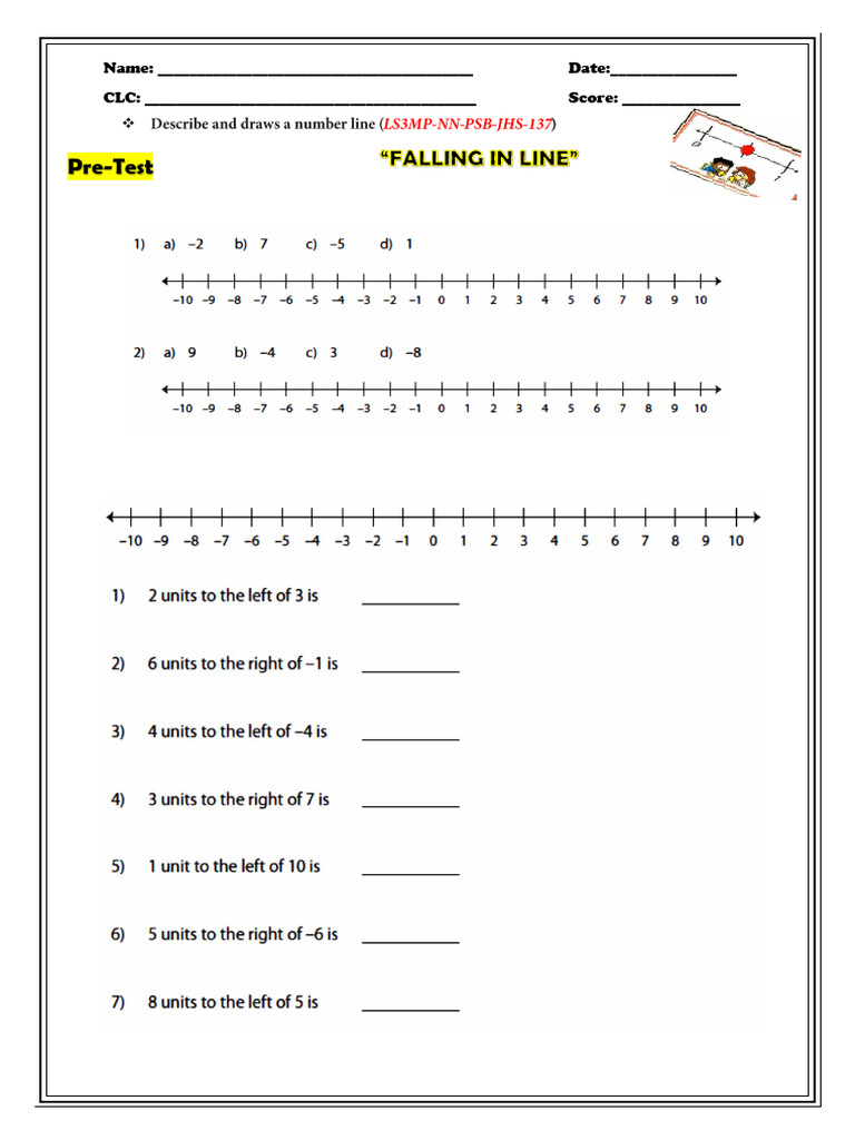 LS3 Math-Worksheets-JHS (Draw Number Line) | PDF | Teaching Methods & Materials