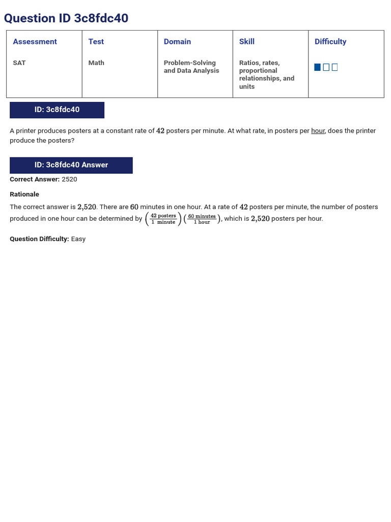 SAT Ratios, Rates, Proportional Relationships, and Units | PDF | Sat ...