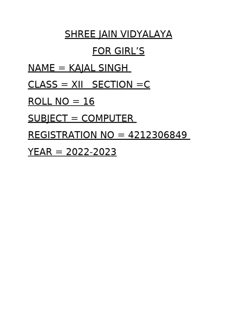 Shree Jain Vidyalaya | PDF