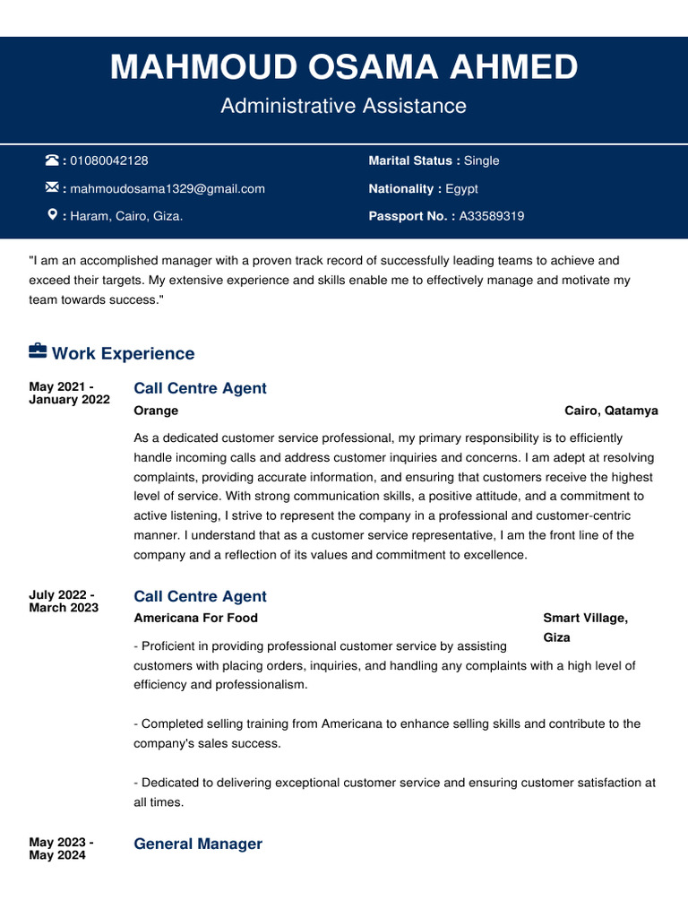 Work CV | PDF | Call Centre | Business Economics