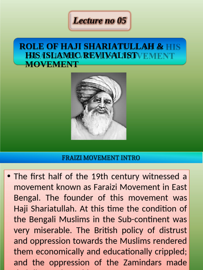 Lecture 05 Islamic Revivalist Movements in South Asia - Part III | PDF ...