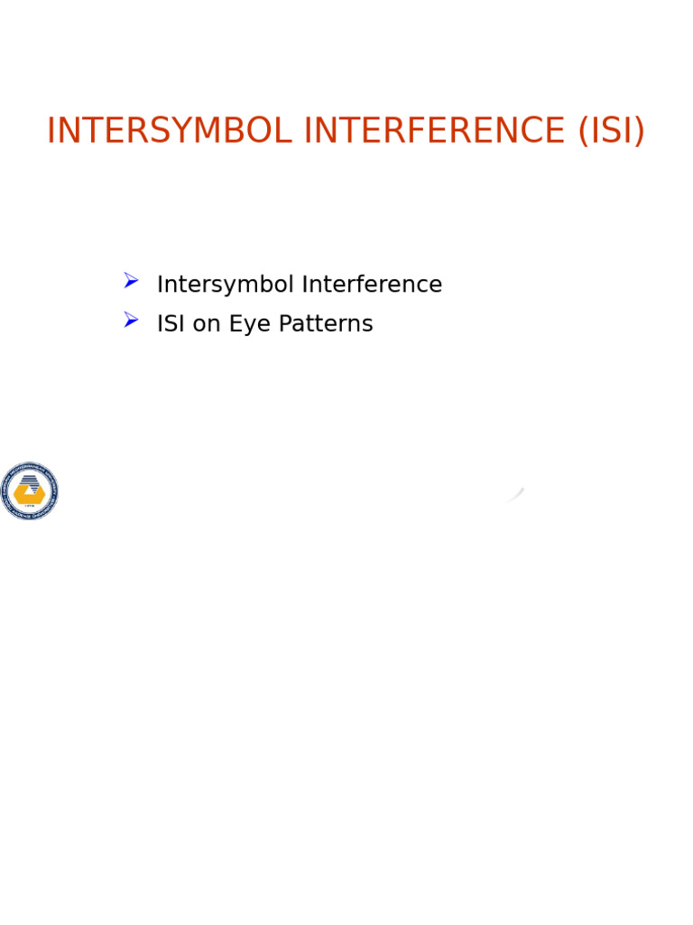 Isi and Eye Pattern | PDF | Electronics | Telecommunications Engineering
