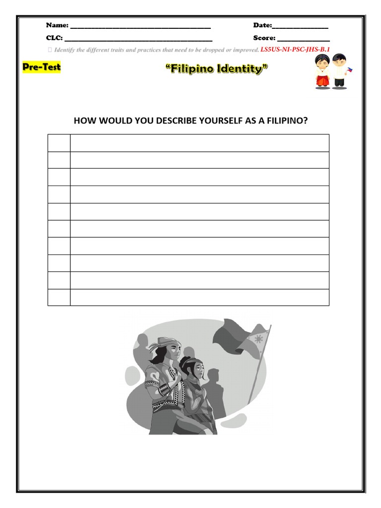 LS5 Worksheets-JHS (Filipino Identity) | PDF | Human Communication ...