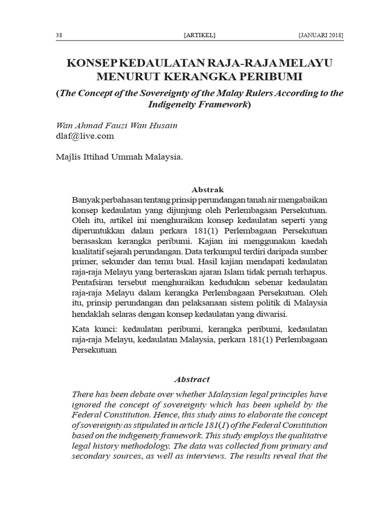 Konsep Kedaulatan Raja-Raja Melayu | PDF