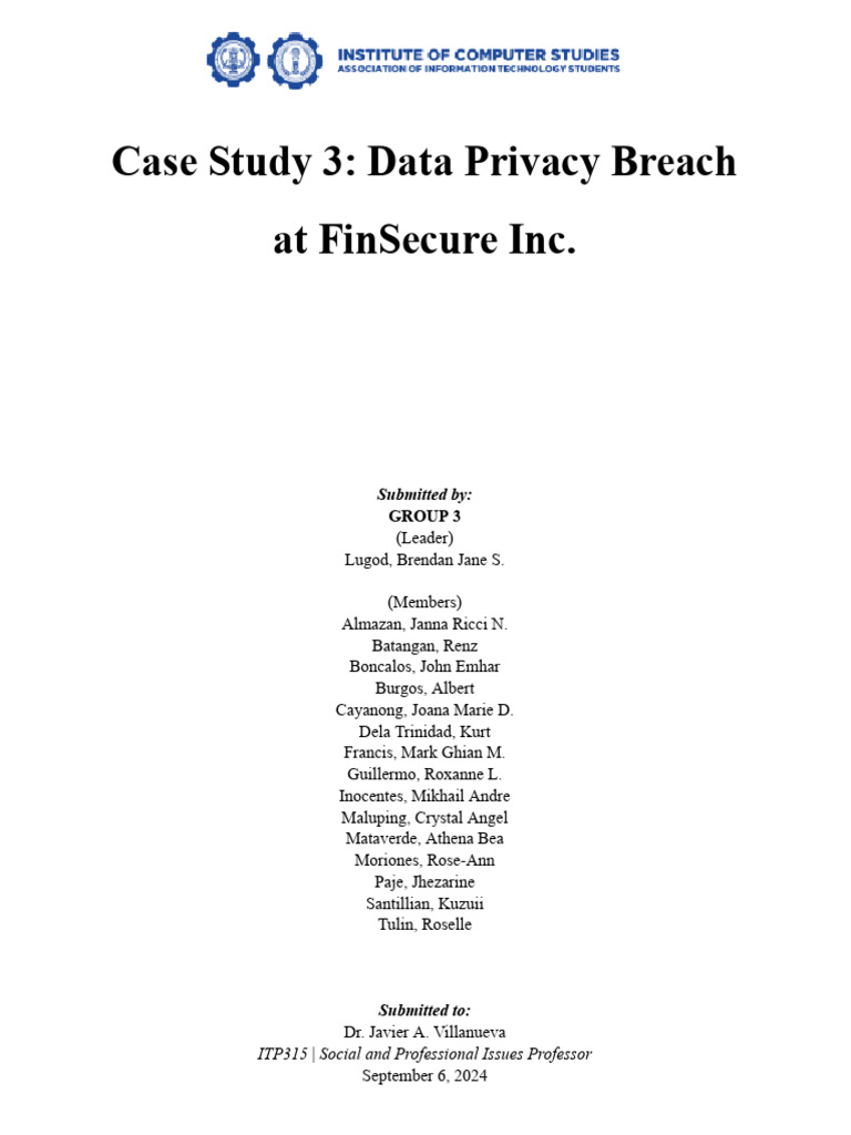 Group 3 - Case Study Analysis 3 | PDF | Computer Security | Security