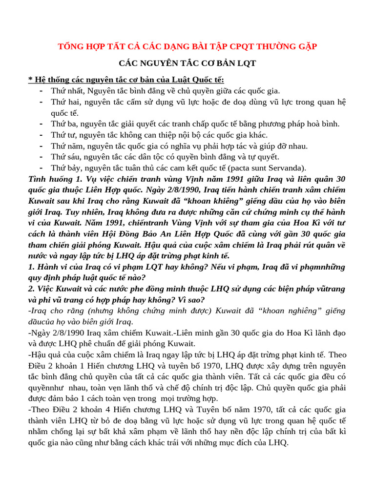 Tổng Hợp Tất Cả Các Dạng Bài Tập Cpqt Thường Gặp | PDF