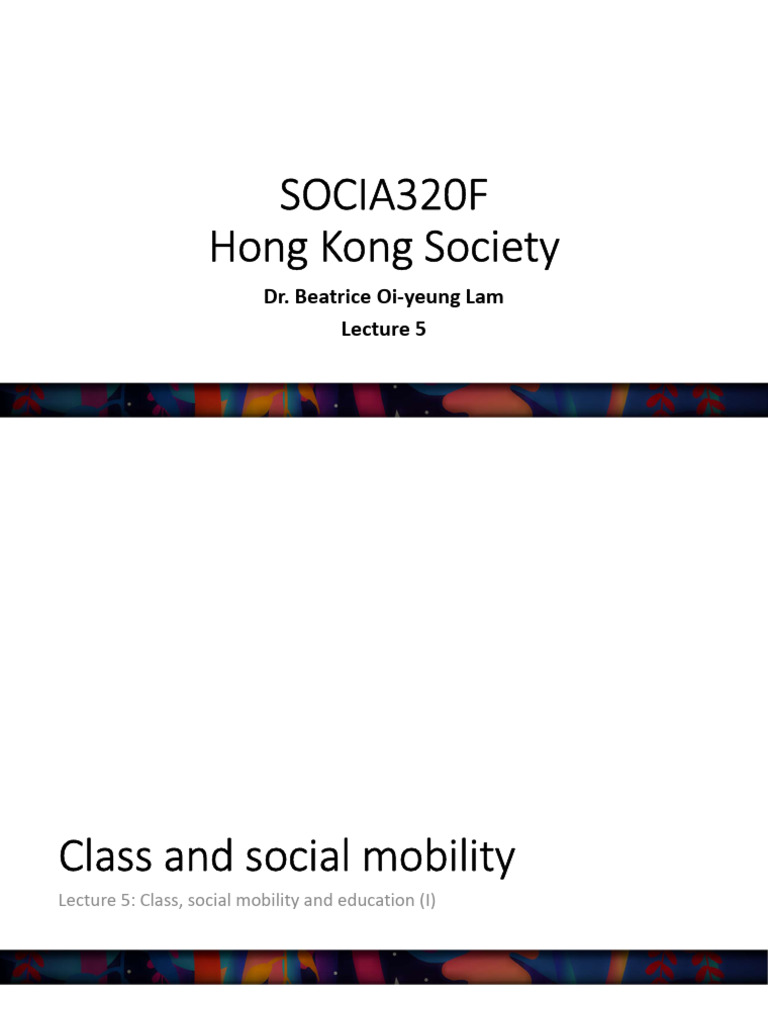 SOCIA320F Lecture 5 (Students) PDF | PDF | Social Stratification ...