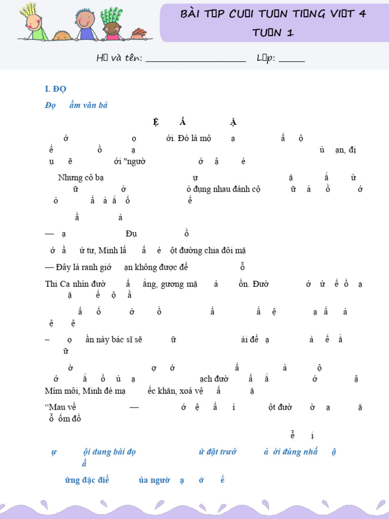 Đáp Án BTCT TV4 - KNTT - Kì 1 | PDF