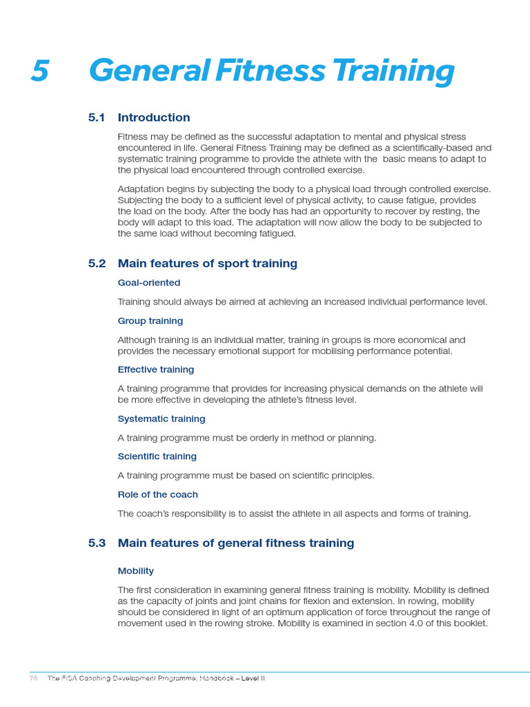 Level2 Chapter5 GeneralFitnessTraining English | PDF | Aerobic Exercise | Strength Training
