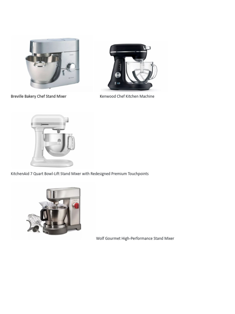 Top Stand Mixers Comparison Guide | PDF
