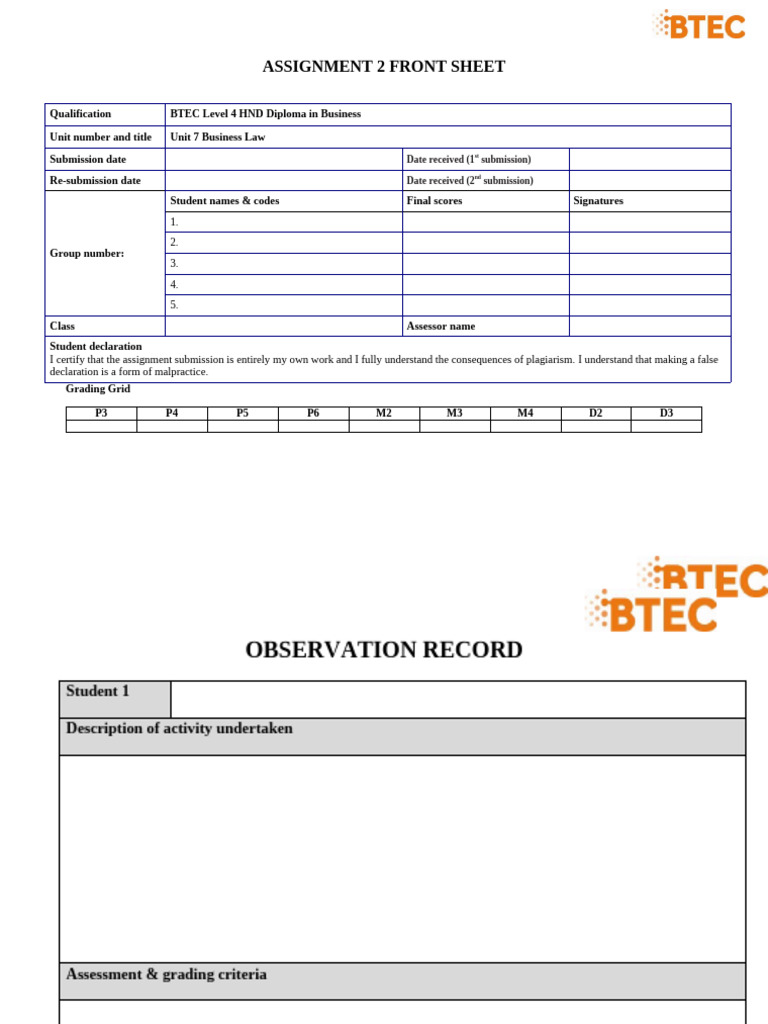 736 - FRONTSHEET - Assignment 2-Group | PDF | Business
