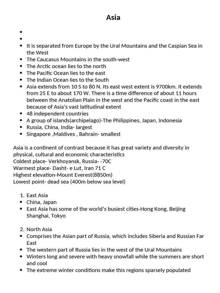 Asia 1 Pdf Asia Himalayas