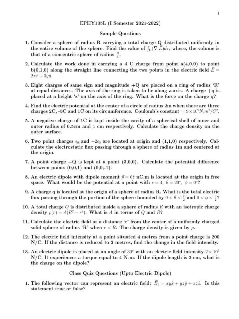 Sample practice ques | PDF | Sphere | Physics Sample practice ques | PDF | Sphere | Physics