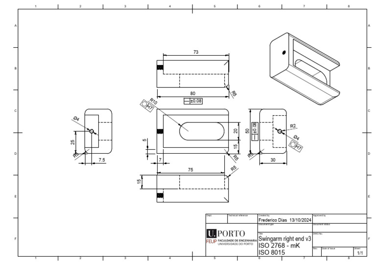 Swingarm Right End Technical Drawing | PDF