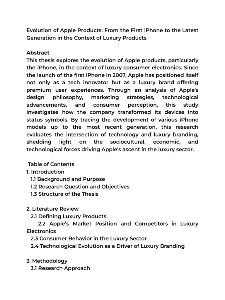 Apple iPhone Evolution as Luxury Brand | PDF | I Phone | Apple Inc.