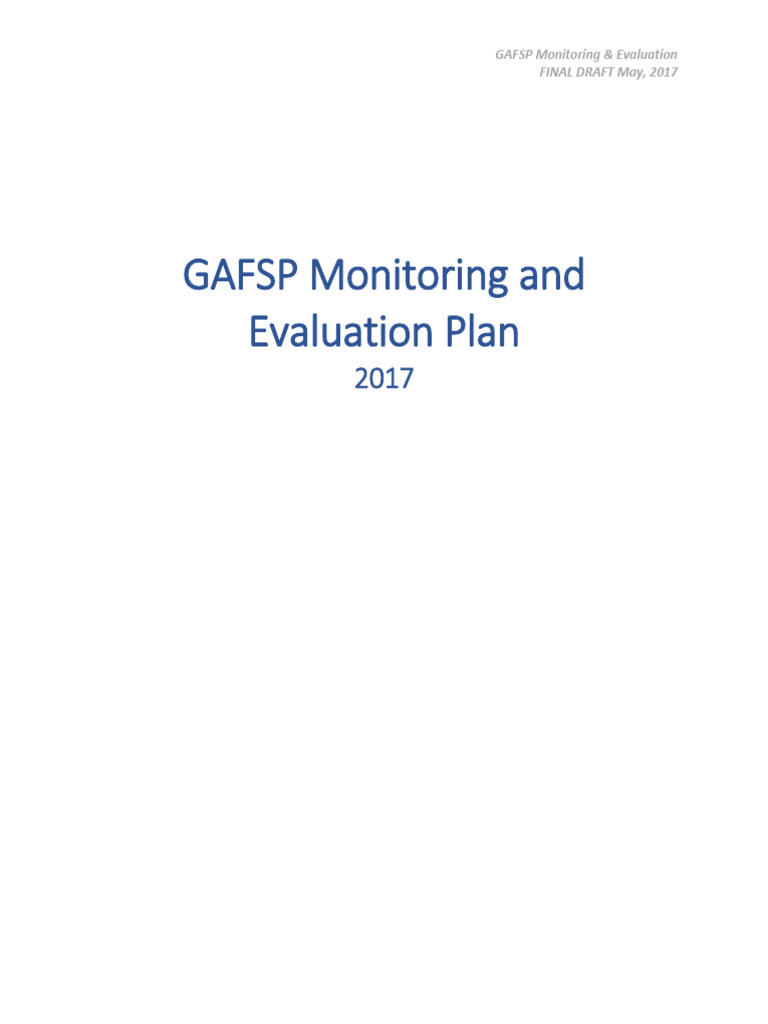 GAFSP Final Draft 2017 M&E Plan June Upload | PDF | Food Security ...