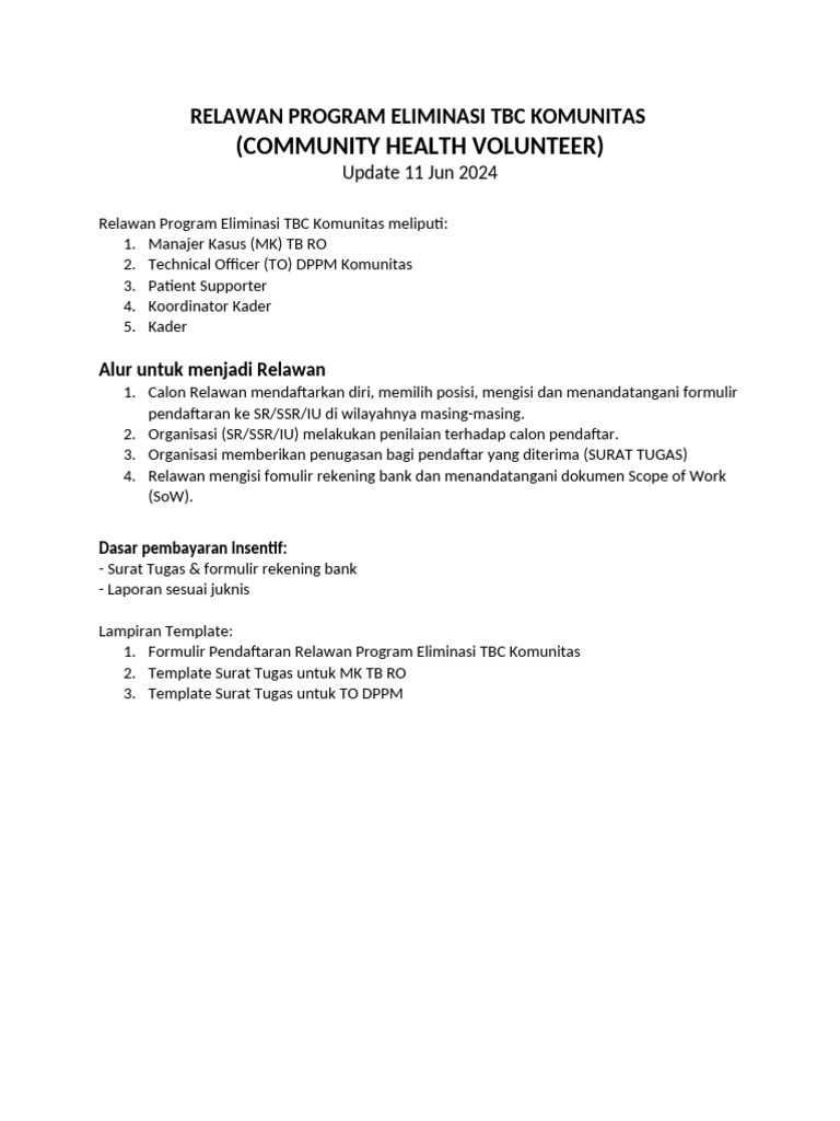 Formulir Pendaftaran Relawan - Update Jun2024 | PDF