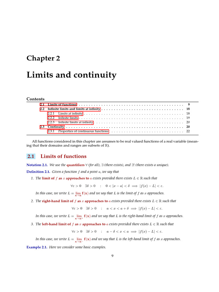 Ch2-LimitsandContinuity | PDF | Continuous Function | Function (Mathematics)