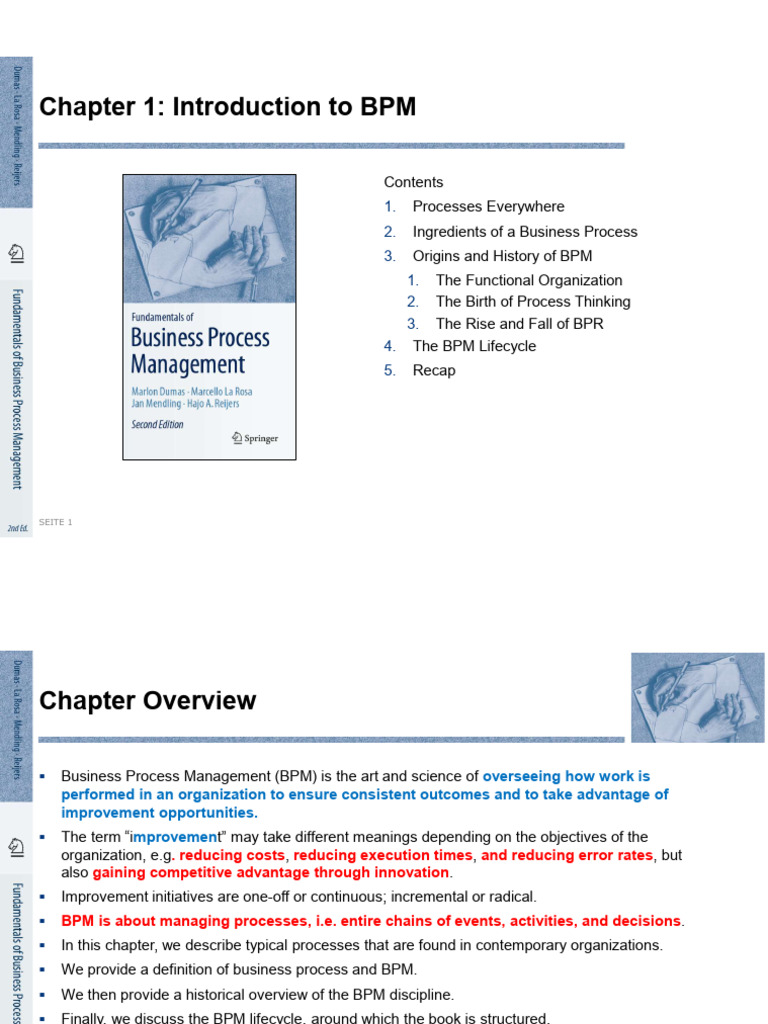 Chapter 1 Introduction To BPM | PDF | Business Process Management | Business Process