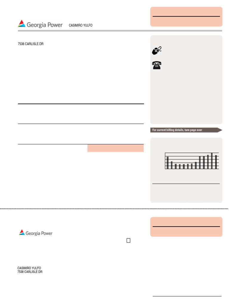 georgia-power-utility-bill-template | PDF | Credit Card | Debit Card