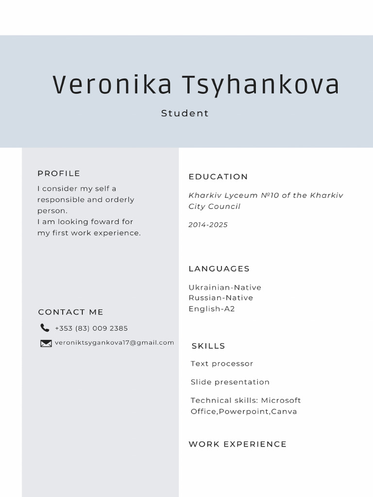 White Simple Student CV Resume | PDF
