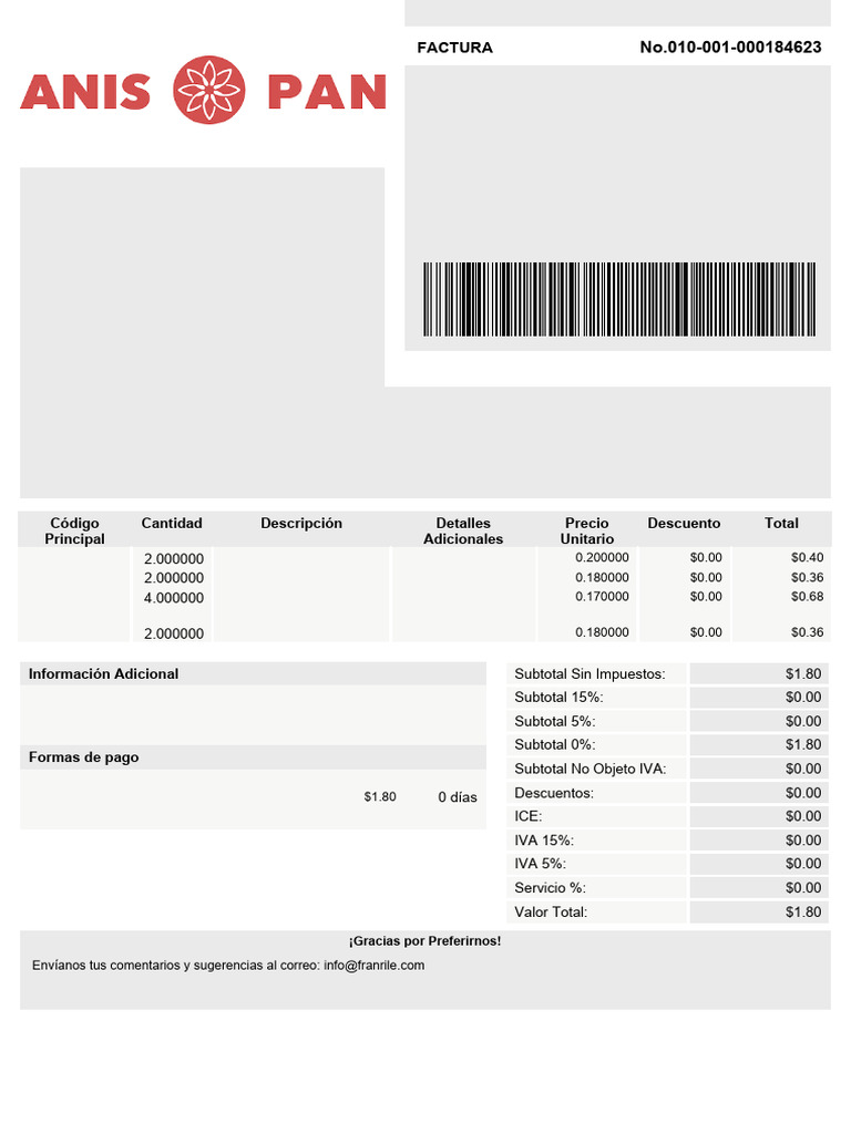 Fac 010-001-000184623 | PDF | Business | Economias