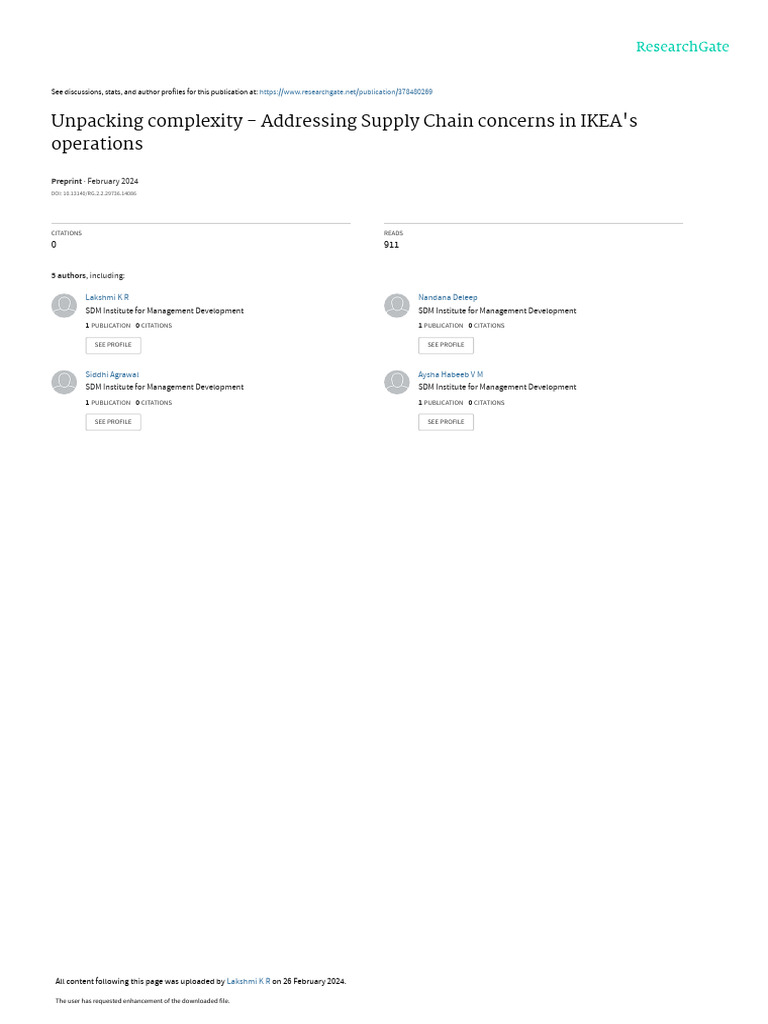 Unpacking Complexity - Addressing Supply Chain Concerns in IKEA's ...