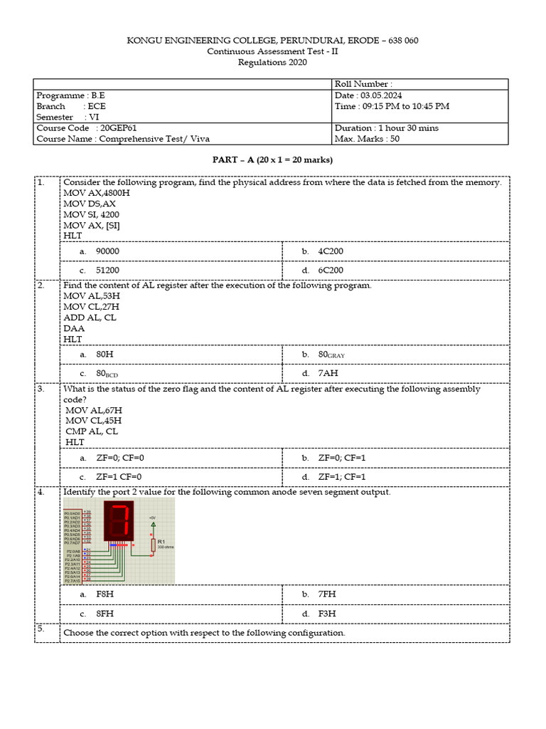 CAT - II Set A | PDF | Frequency Modulation | Bandwidth (Signal Processing)