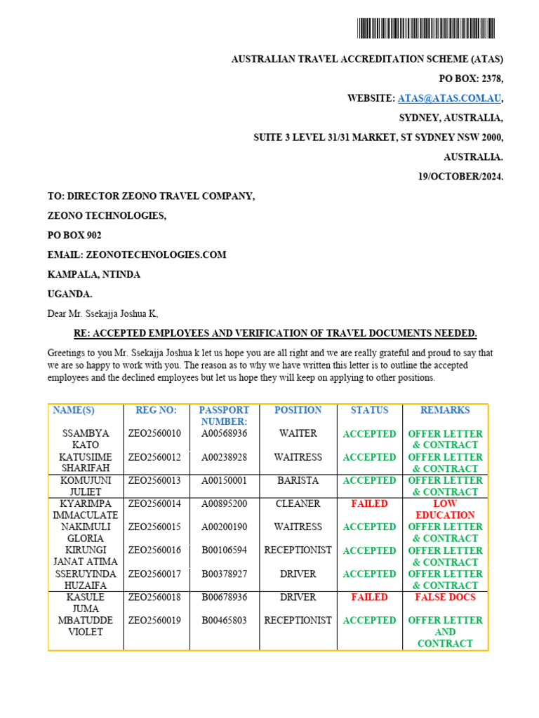 Australian Travel Accreditation Scheme | PDF | Travel Visa