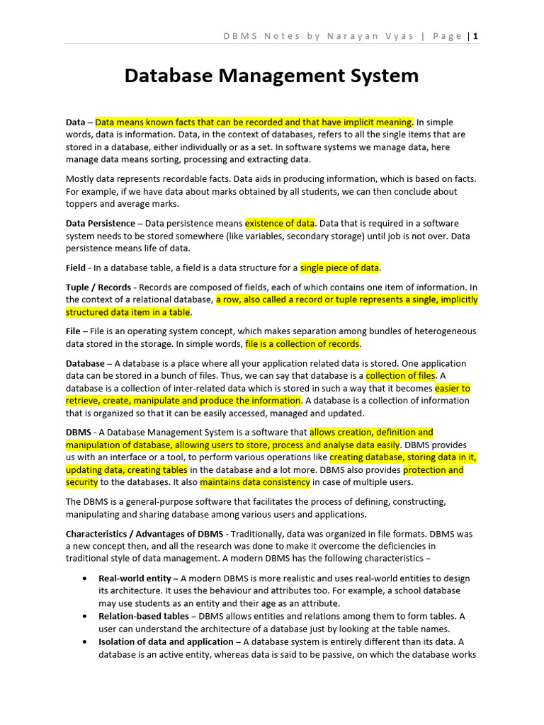 Complete Discussion of-DBMS | PDF | Databases | Conceptual Model