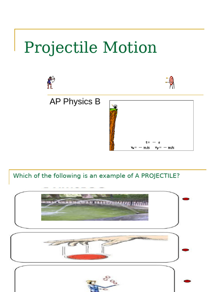 AP Physics B - Projectile Motion | PDF | Physical Quantities | Dynamics ...