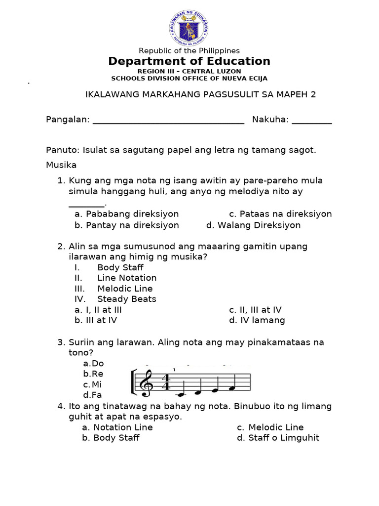 G2-Second Periodical Test in MAPEH | PDF
