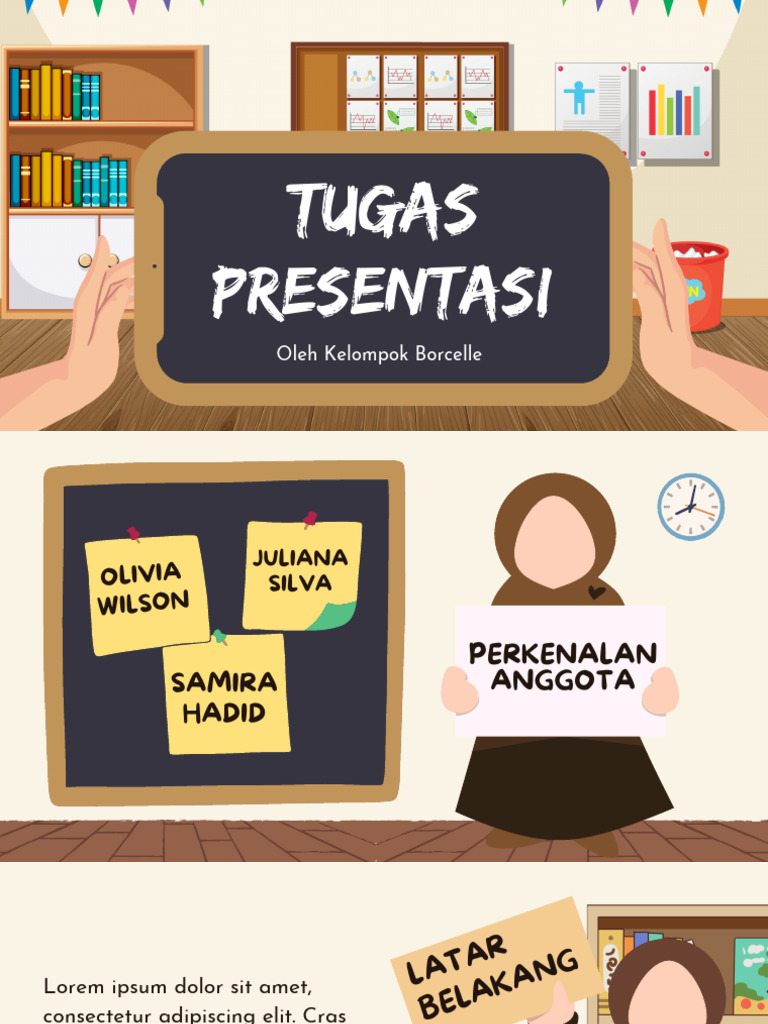 Oranye Muda Dan Cokelat Ilustrasi Ceria Tugas Presentasi | PDF
