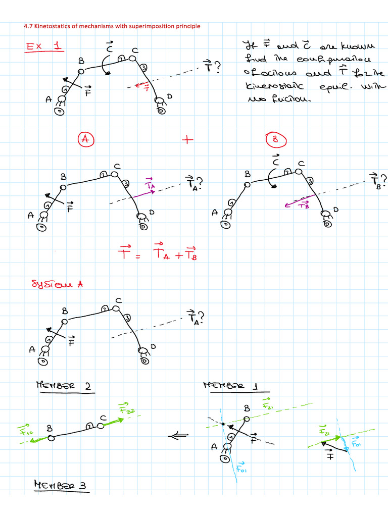 4.7 - Kinetostatics of Mechanisms With Superimposition Principle | PDF