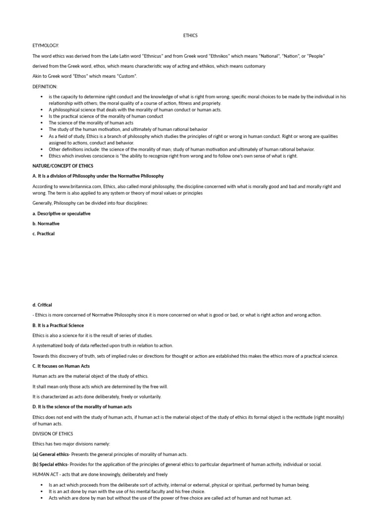 pces m1 | PDF | Morality | Conscience