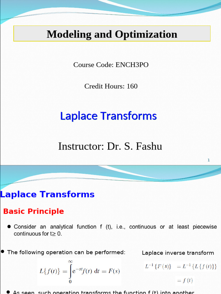 Laplace Transform | PDF | Laplace Transform | Mathematics