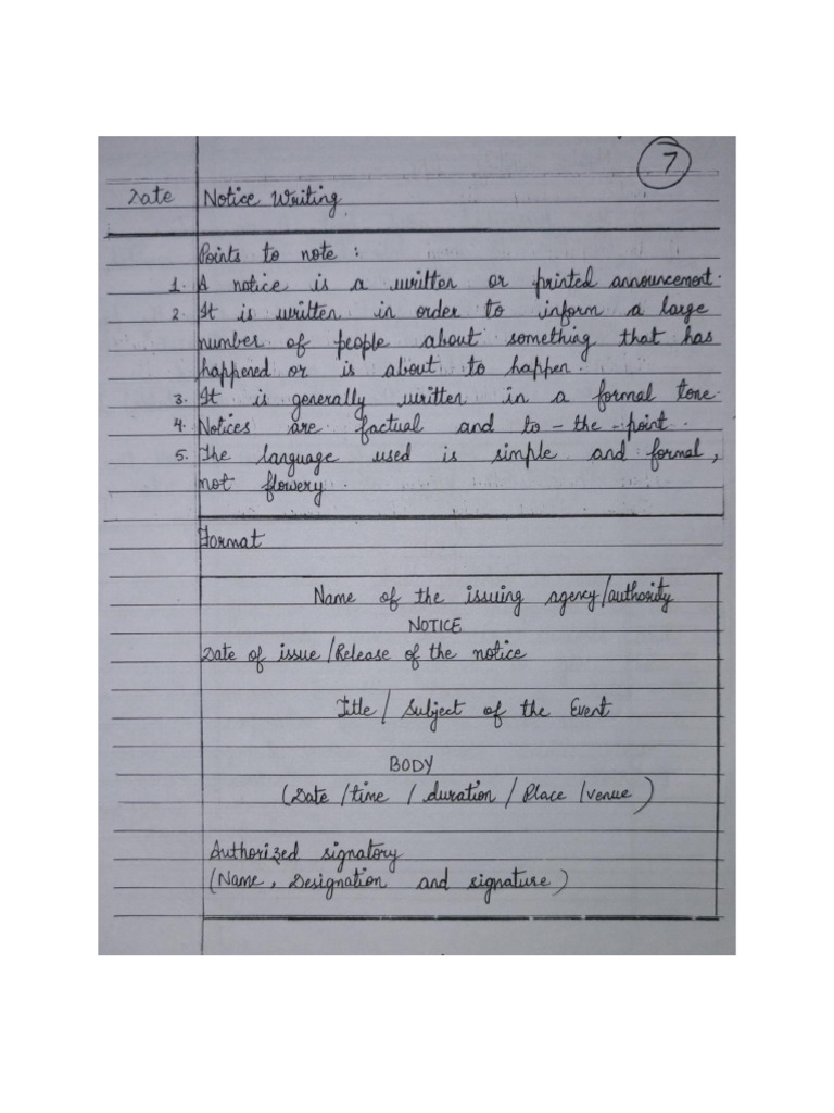 Notice Writing | PDF