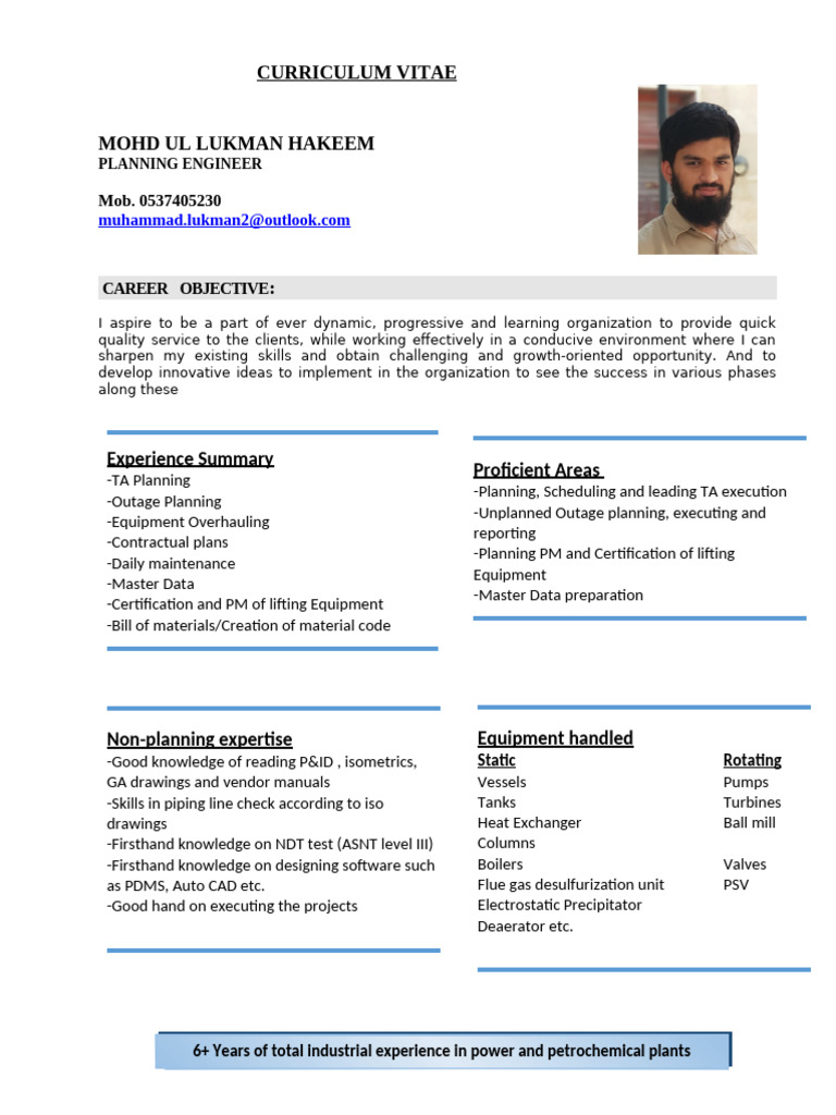 CV - Planning Engg - Lukman.2 | PDF