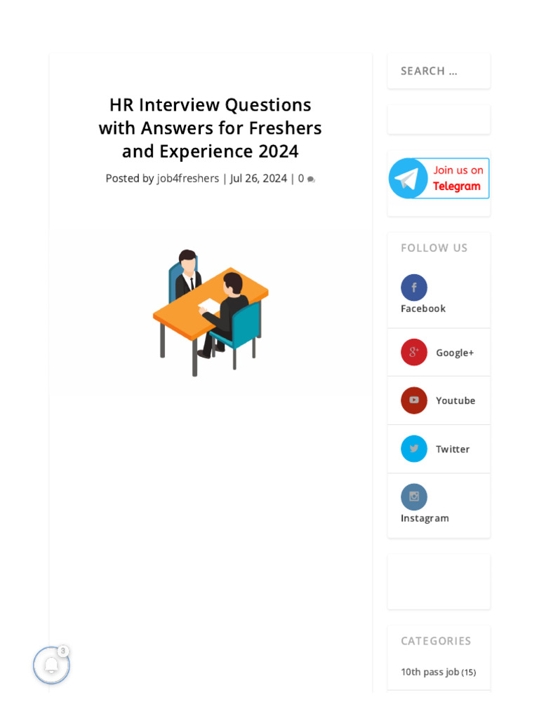 HR Interview Questions With Answers For Freshers and Experience 2024 ...